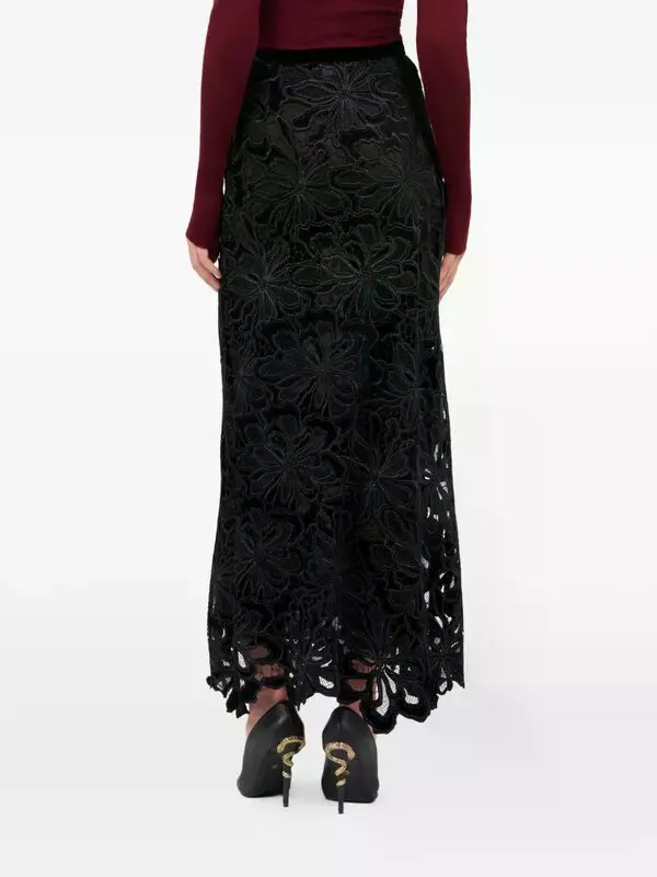 Roberto Cavalli Floral Lace Maxi Skirt