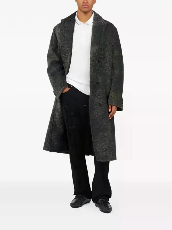 Roberto Cavalli Double-breasted Distressed-effect Coat
