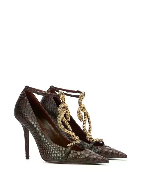 Roberto Cavalli Snake-motif Pointed-toe Pumps