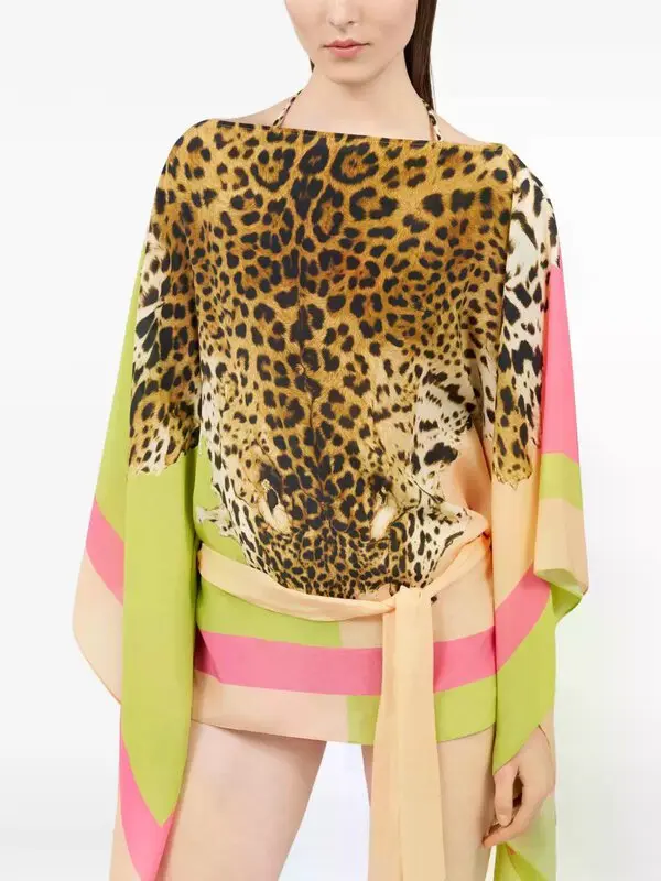 Roberto Cavalli Animal-print Tie-waist Kaftan