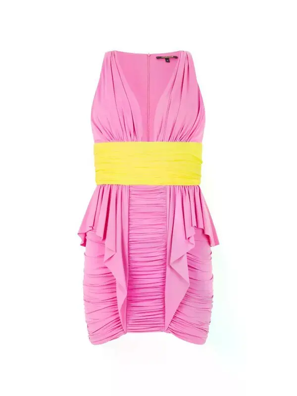 Roberto Cavalli V-neck Ruffled Mini Dress