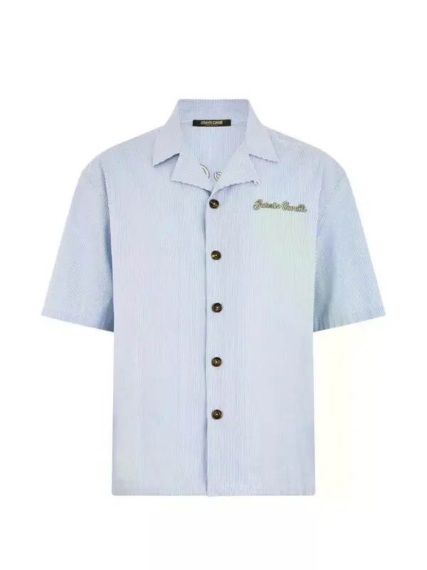 Roberto Cavalli Logo-embroidered Striped Shirt