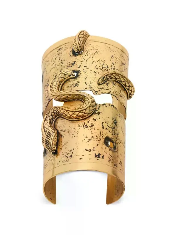 Roberto Cavalli Serpent-detail Cuff Bracelet - Gold