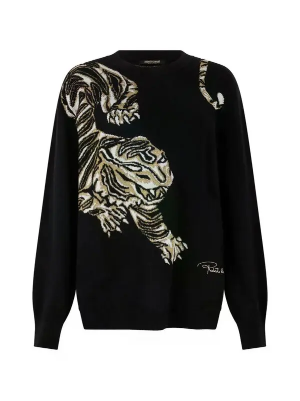 Roberto Cavalli Tiger-print Crew-neck Sweater