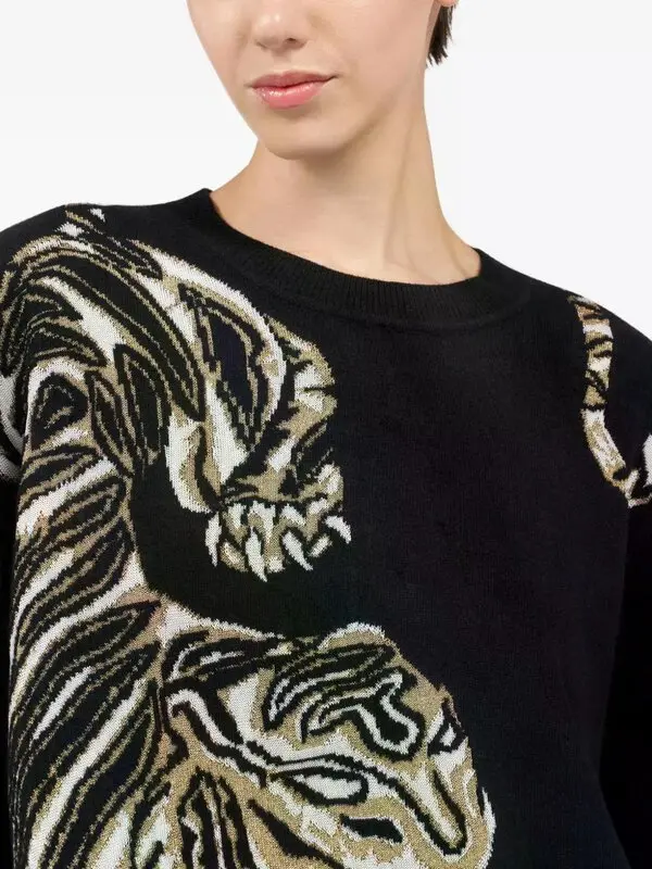 Roberto Cavalli Tiger-print Crew-neck Sweater