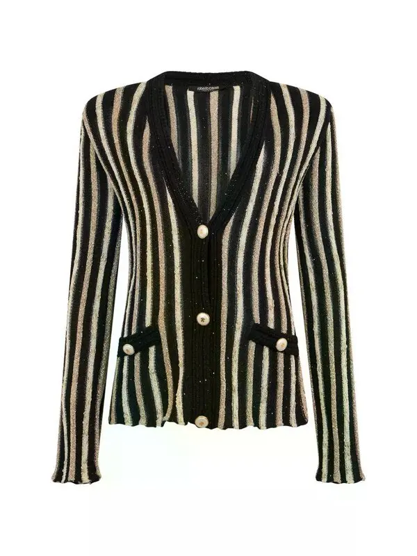 Roberto Cavalli Striped Button-up Cardigan