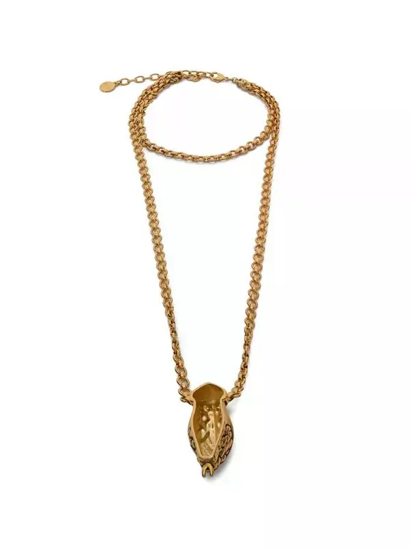 Roberto Cavalli Double-wrap Necklace With Snake Head Pendant