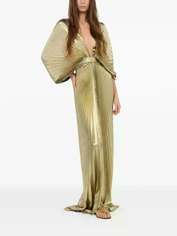 Roberto Cavalli V-neck Maxi Dress - Gold