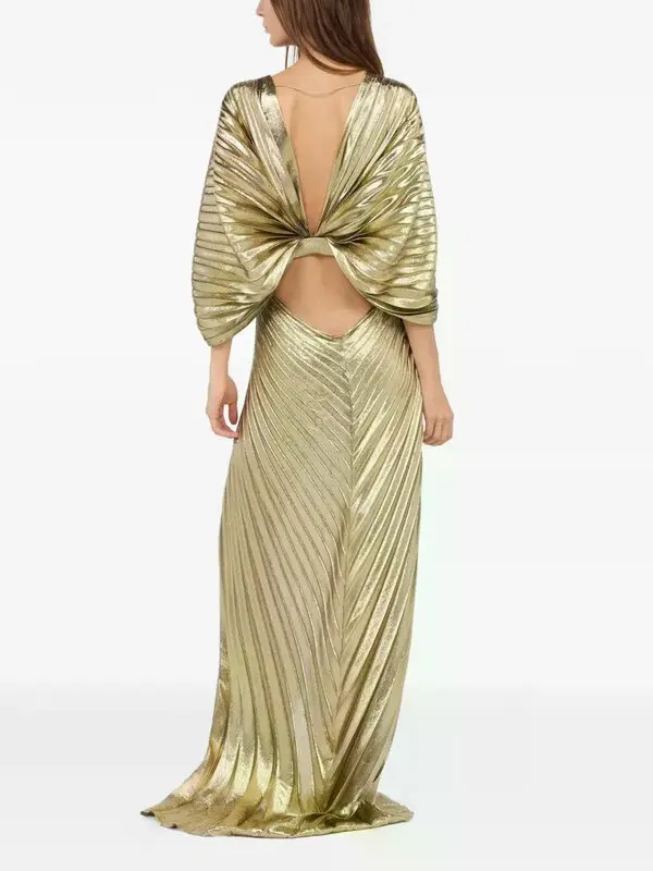 Roberto Cavalli V-neck Maxi Dress - Gold