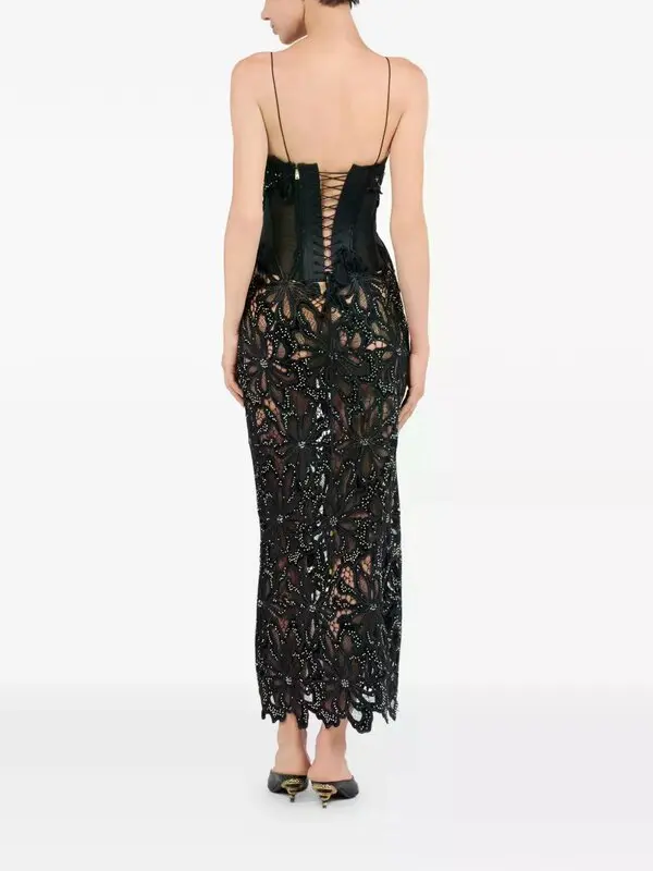 Roberto Cavalli Lace-embellished Maxi Dress