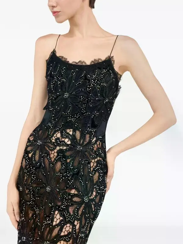 Roberto Cavalli Lace-embellished Maxi Dress
