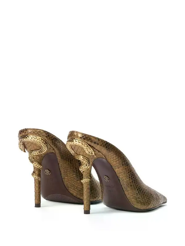 Roberto Cavalli Python Snake-motif Mules