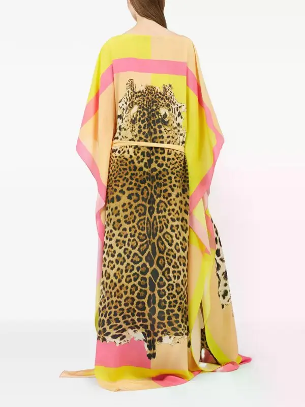 Roberto Cavalli Animal-print Belted Maxi Dress