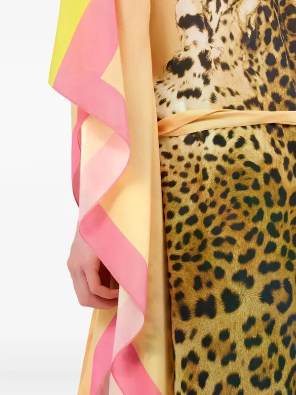 Roberto Cavalli Animal-print Belted Maxi Dress