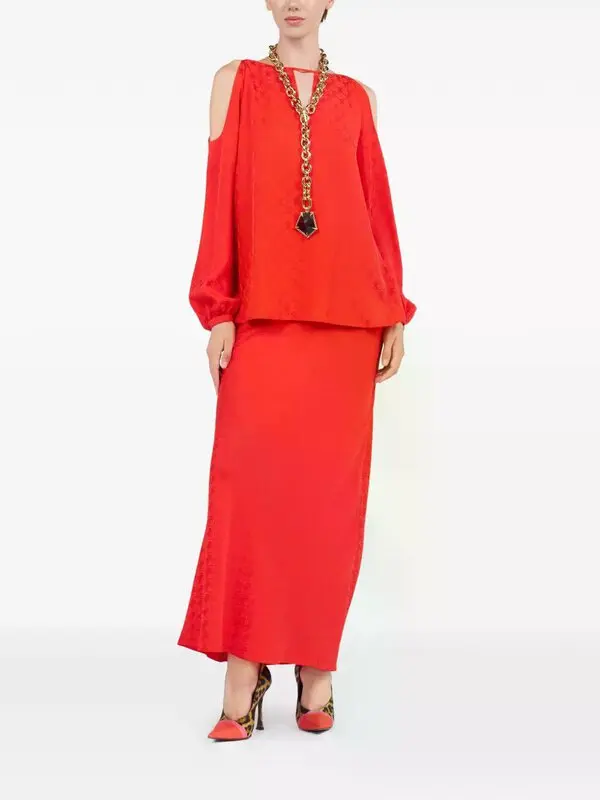 Roberto Cavalli Monogram-pattern Maxi Skirt