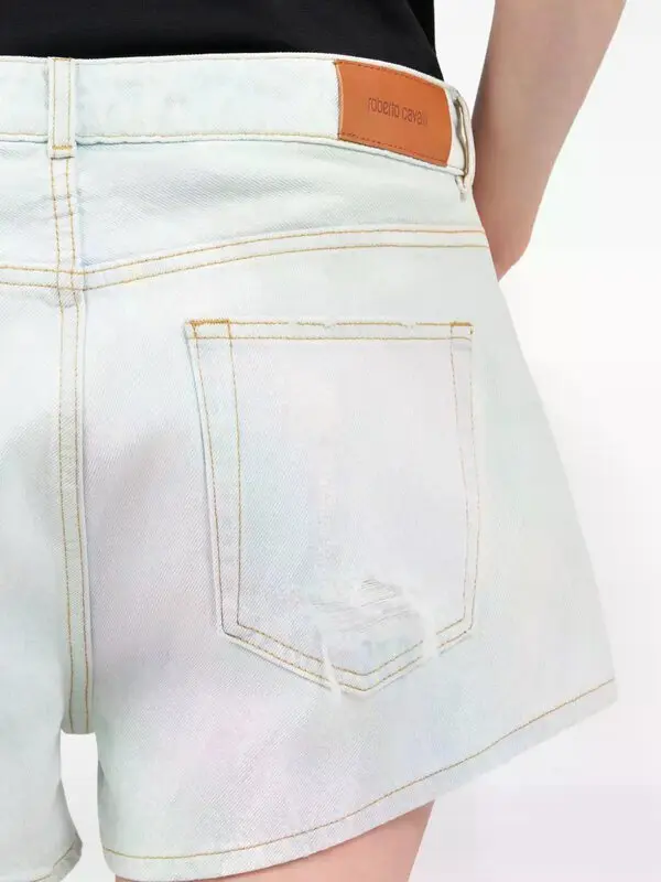 Roberto Cavalli Distressed Denim Shorts