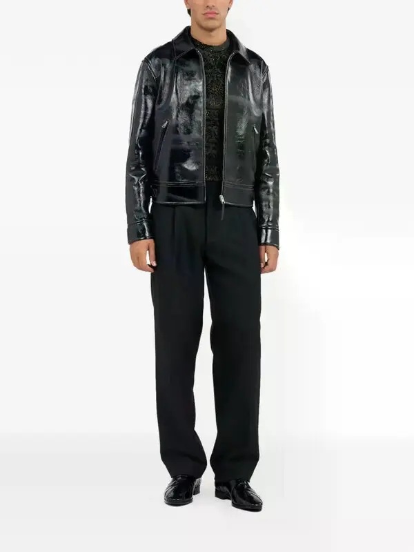 Roberto Cavalli Zip-up Leather Jacket