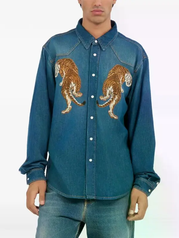 Roberto Cavalli Tiger-appliqué Shirt