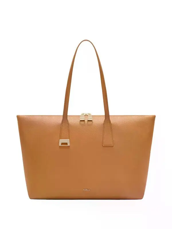 Furla Olivia Zip Leather Tote Bag - Neutrals