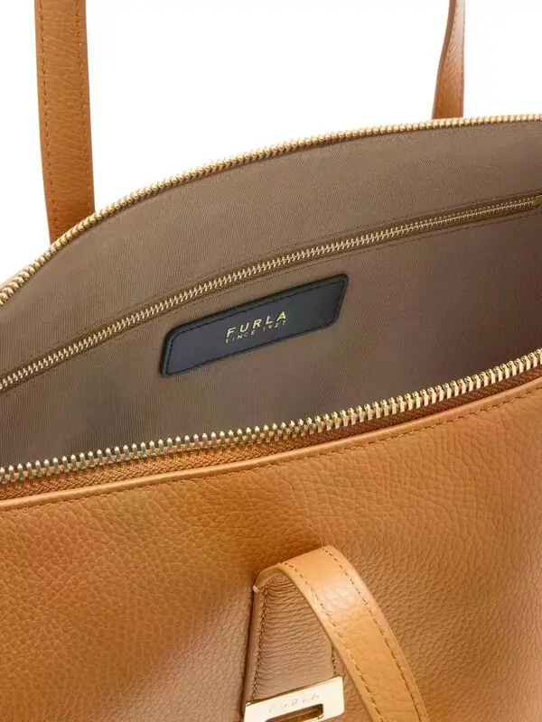 Furla Olivia Zip Leather Tote Bag - Neutrals