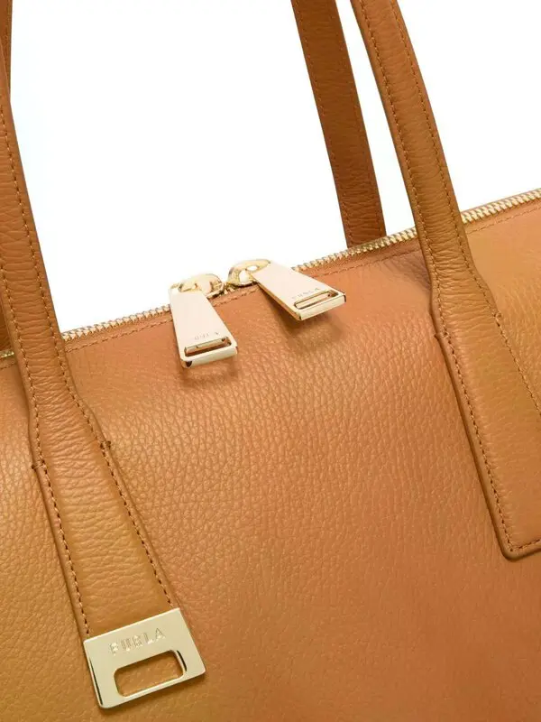 Furla Olivia Zip Leather Tote Bag - Neutrals