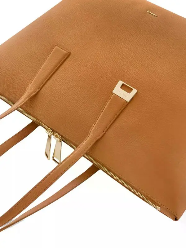 Furla Olivia Zip Leather Tote Bag - Neutrals