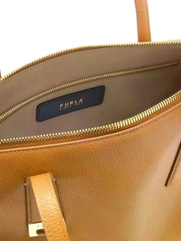Furla Olivia Calf Leather Tote Bag - Brown