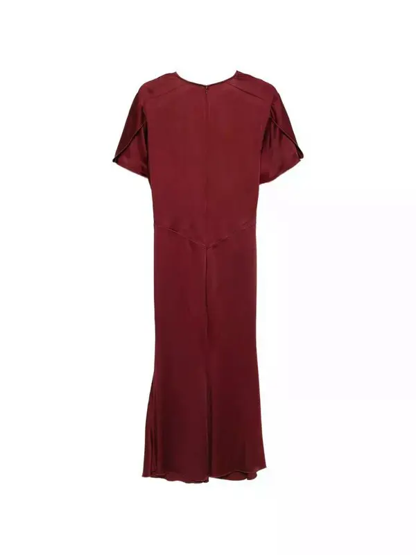 Victoria Beckham V-neck Gathered Midi Dress - Red