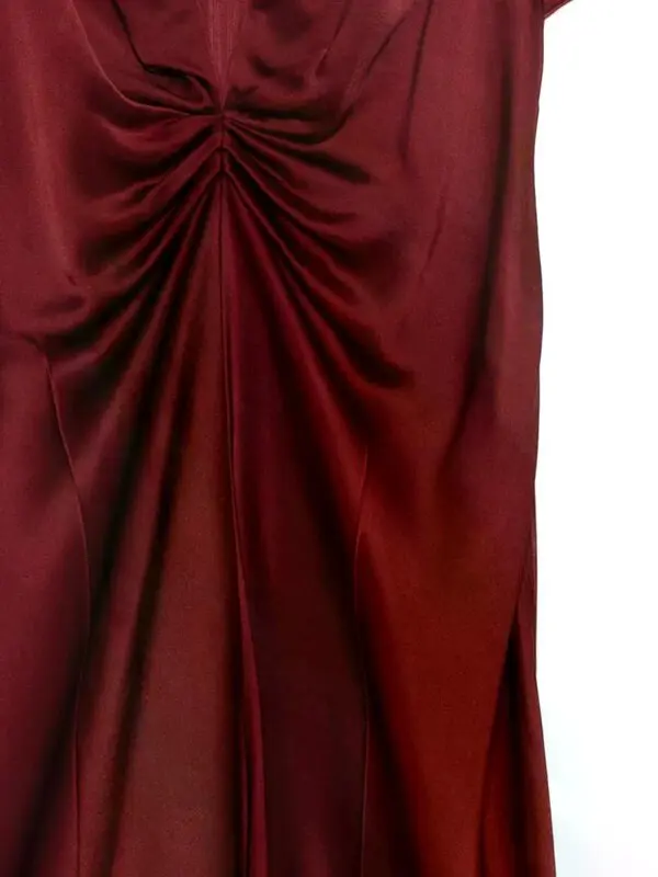 Victoria Beckham V-neck Gathered Midi Dress - Red