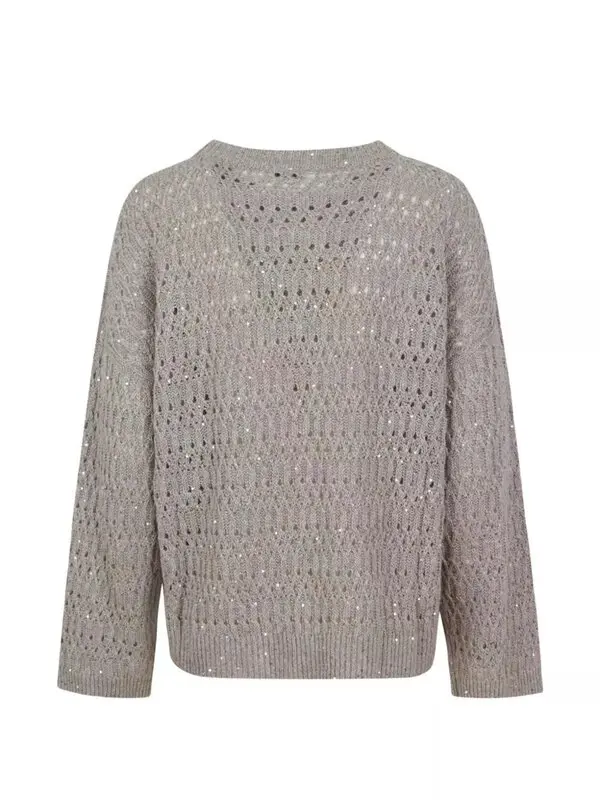 Brunello Cucinelli Openwork Embellished Knitwear - Neutrals
