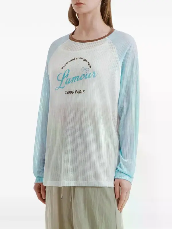 B+AB Graphic Print Long-sleeve Top - White
