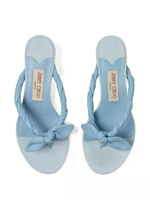JIMMY CHOO Liss Heeled Thong Sandals - Blue