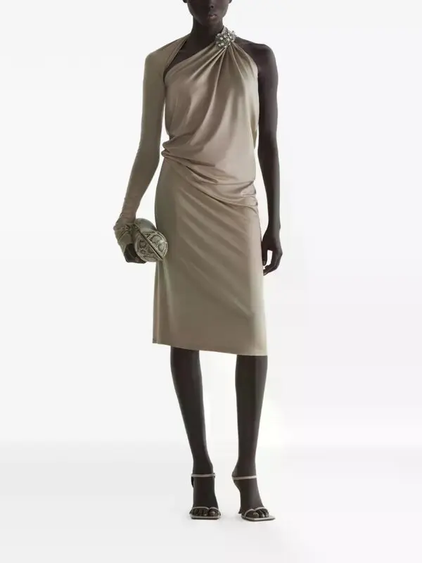 MUGLER Draped Loop Dress - Neutrals