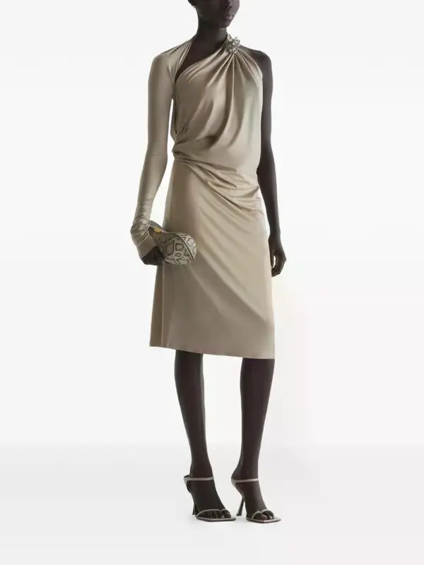 MUGLER Draped Loop Dress - Neutrals