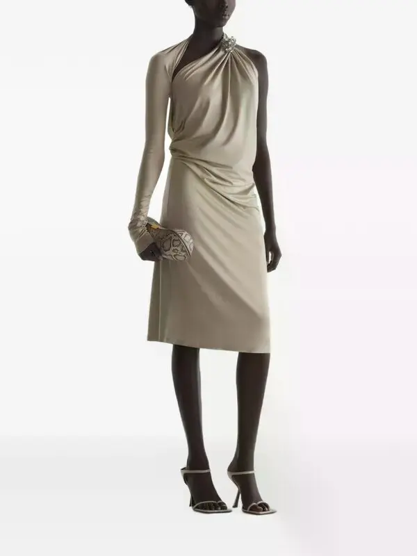 MUGLER Draped Loop Dress - Neutrals