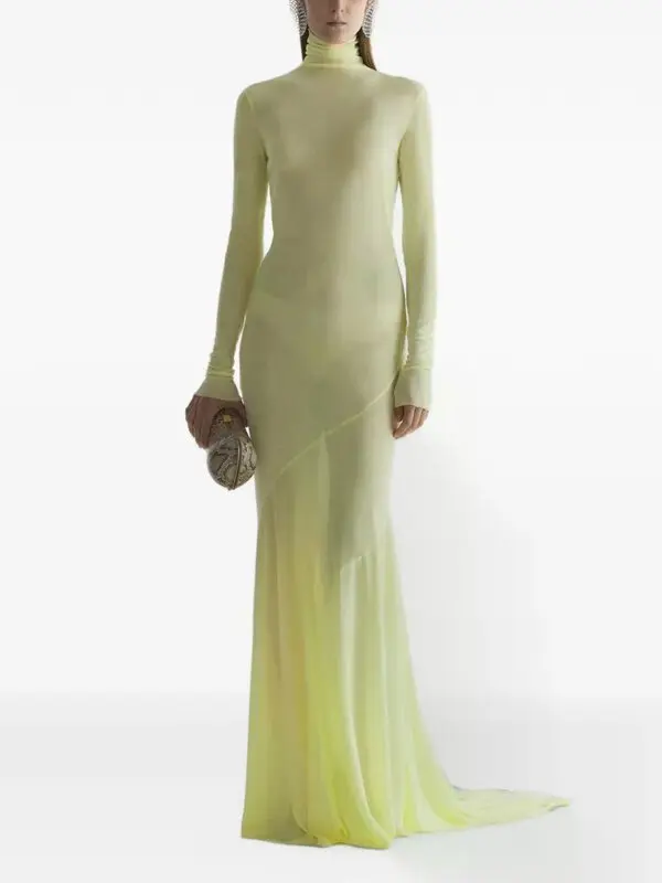 MUGLER Turtleneck Gown - Yellow