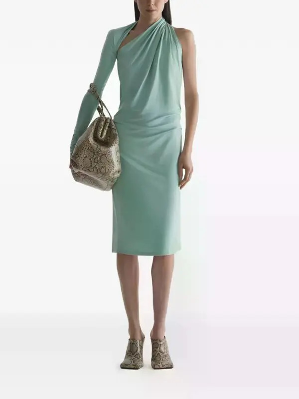 MUGLER Draped Loop Dress - Blue