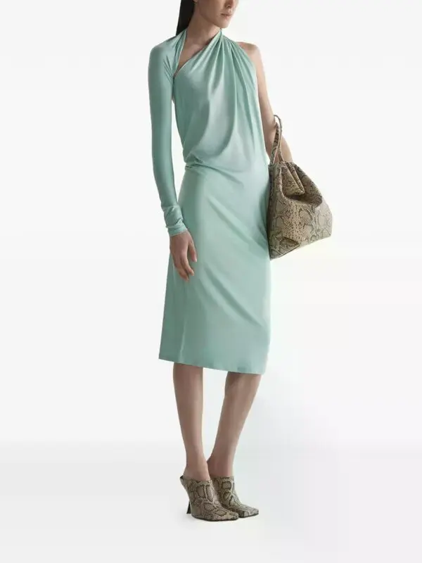 MUGLER Draped Loop Dress - Blue