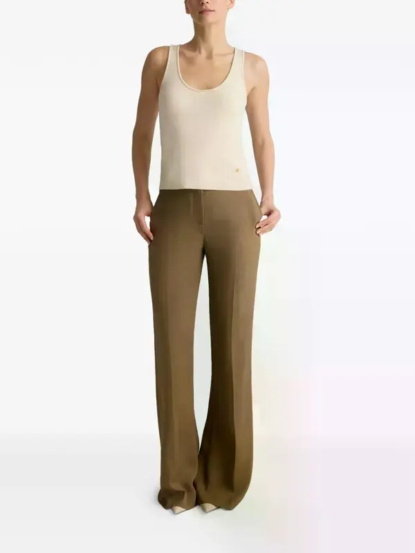 St. John Silk Knit Scoop Neck Sleeveless Top - Neutrals