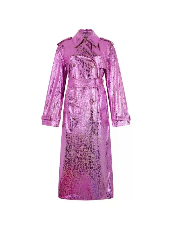 Roberto Cavalli Metallic-effect Trench Coat