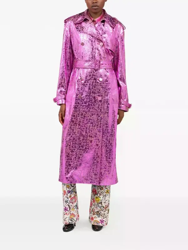 Roberto Cavalli Metallic-effect Trench Coat