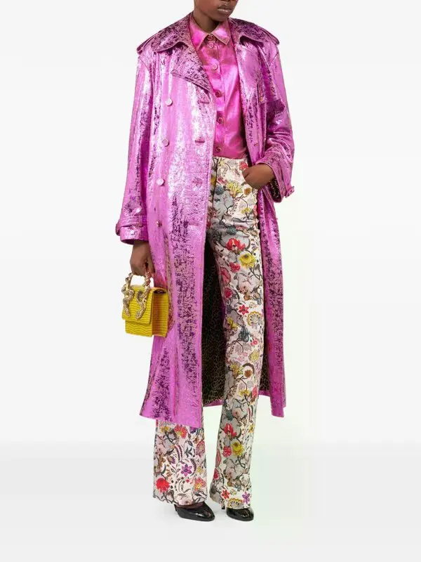 Roberto Cavalli Metallic-effect Trench Coat