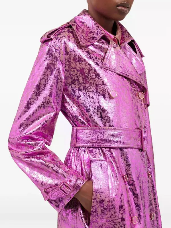 Roberto Cavalli Metallic-effect Trench Coat
