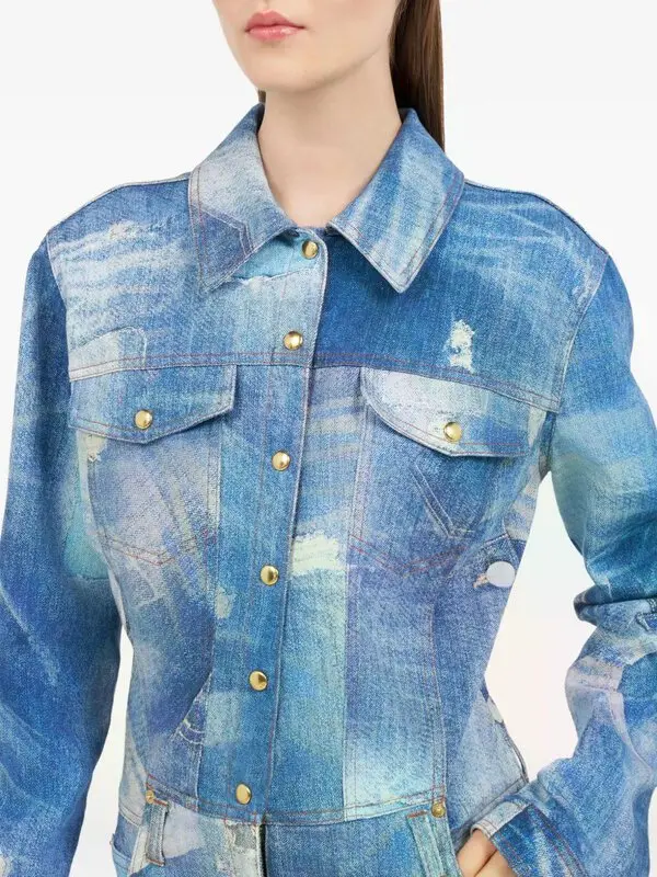 Roberto Cavalli Patchwork-effect Denim Jumpsuit