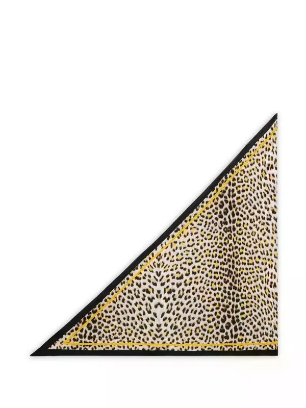 Roberto Cavalli Pop Jaguar Silk Scarf - Neutrals