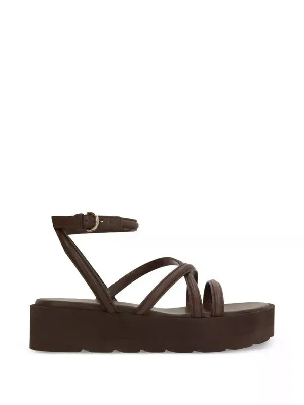 GIANVITO ROSSI Platform Strappy Sandals - Brown