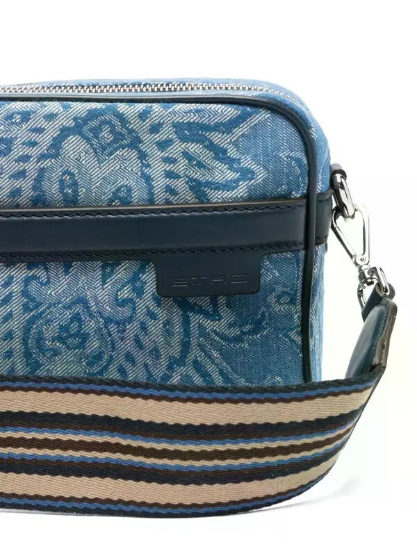 Etro Paisley Denim Messenger Bag - Blue