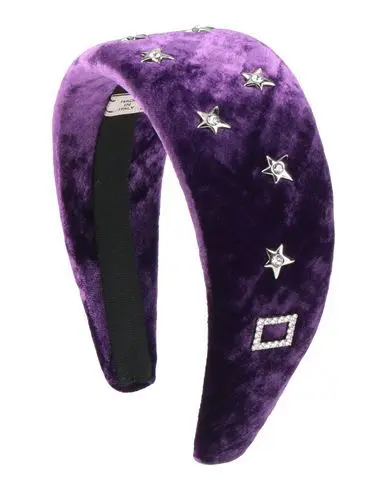 ROGER VIVIER Velvet Headband With Crystal Appliqués - Purple
