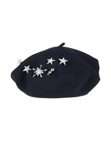 ROGER VIVIER Wool Beret With Crystal Appliqués - Blue