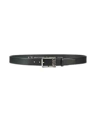 Armani Exchange Pebbled Leather Belt - Black